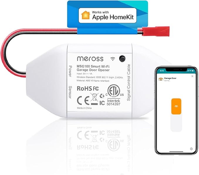 meross Smart Garage Door Opener Remote, Compatible with Apple HomeKit ...