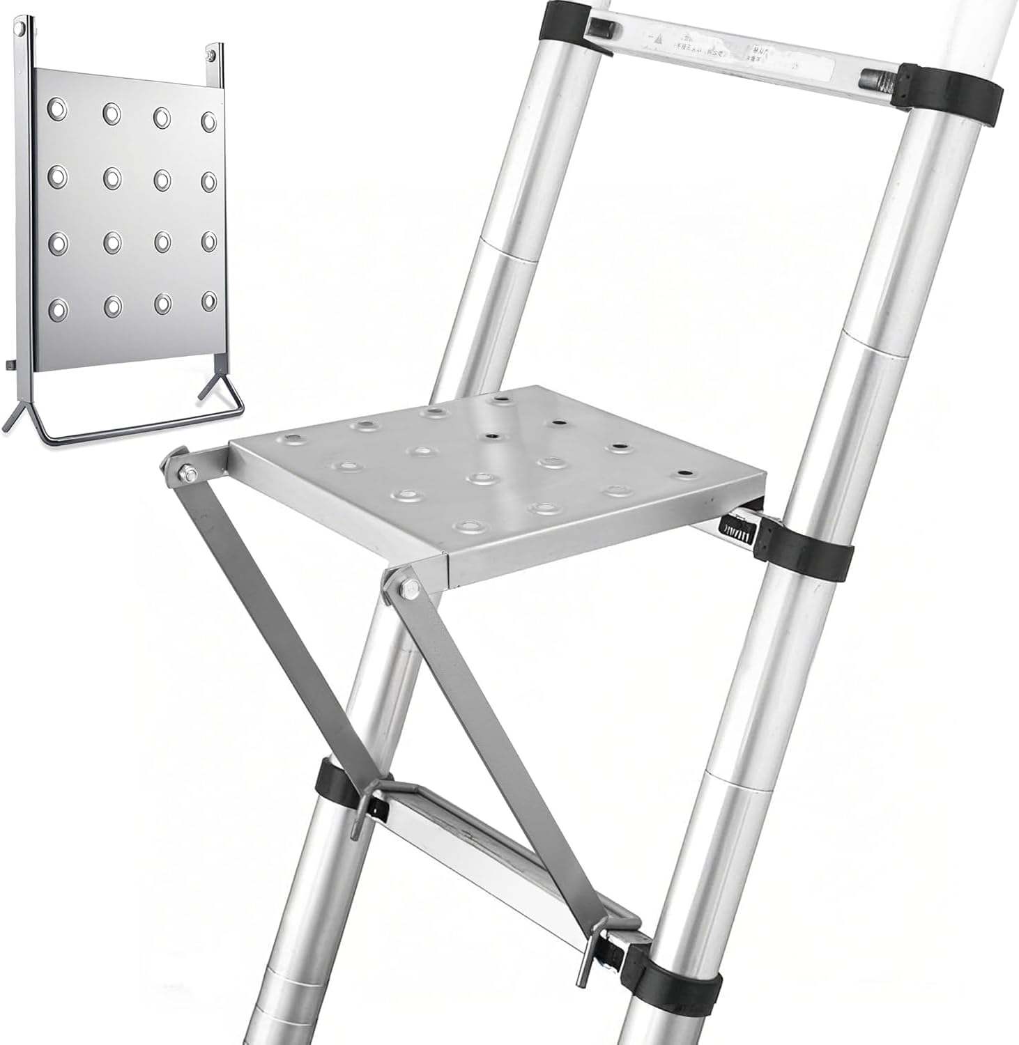 Anti-Slip Ladder Work Platform Tray, 330 lbs Capacity Foldable Work ...