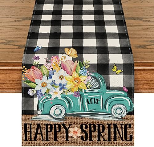 Amazon.com: GEEORY Eucalyptus Spring Table Runner 13x72 Inch Black ...