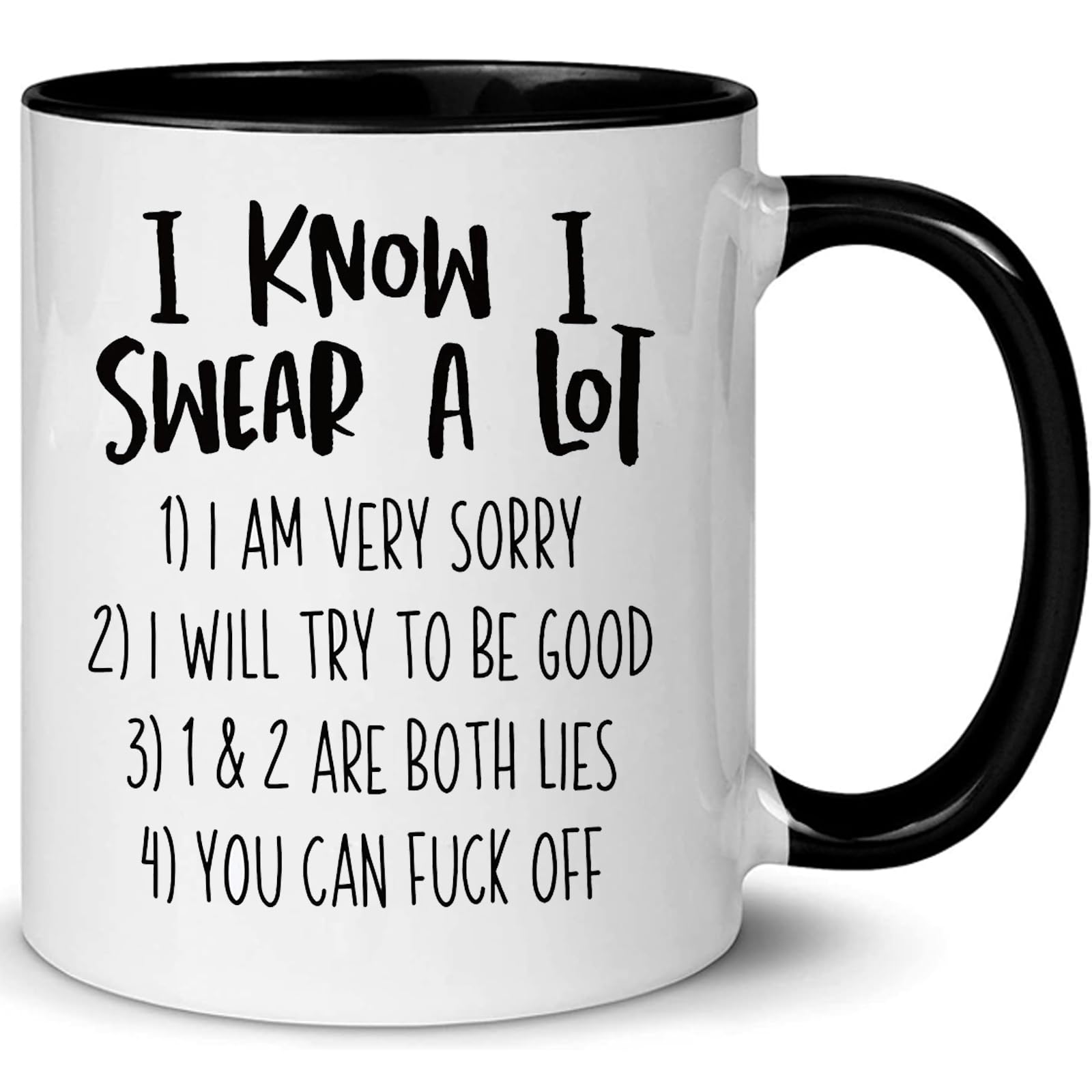 Funny Gag Gift Mug I Know I Swear A Lot Gift for Cowrkers Curse Words ...