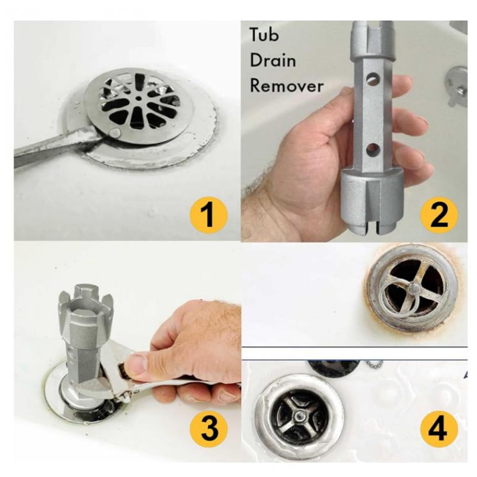 Bathtub Drain Removal Tool Tub Drain Remover Wrench Dual Ended Tool