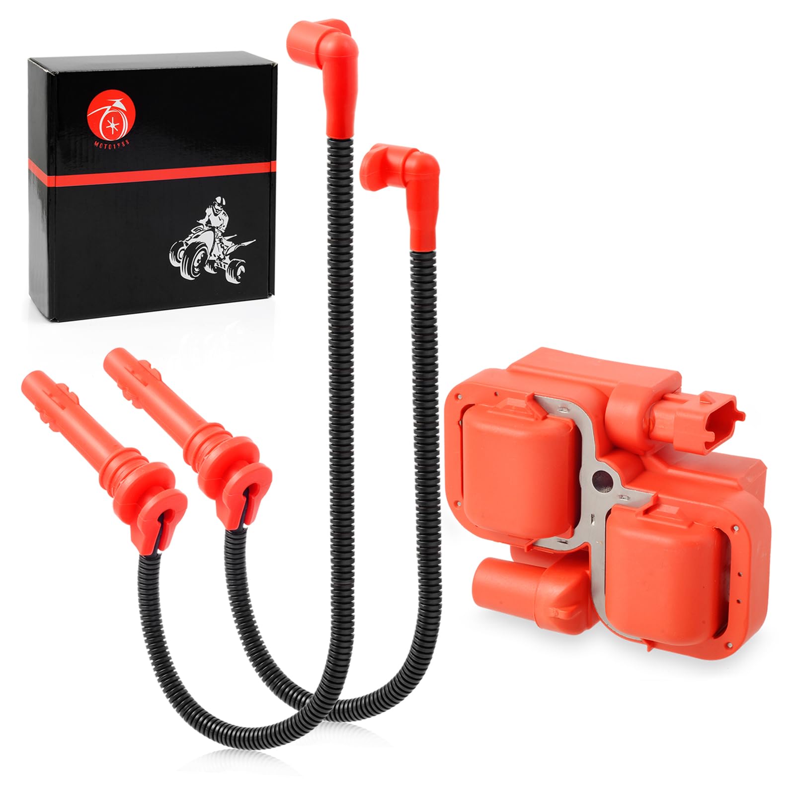 Amazon.com: Ignition Coil and Spark Plug Wire Cap for Polaris Ranger ...