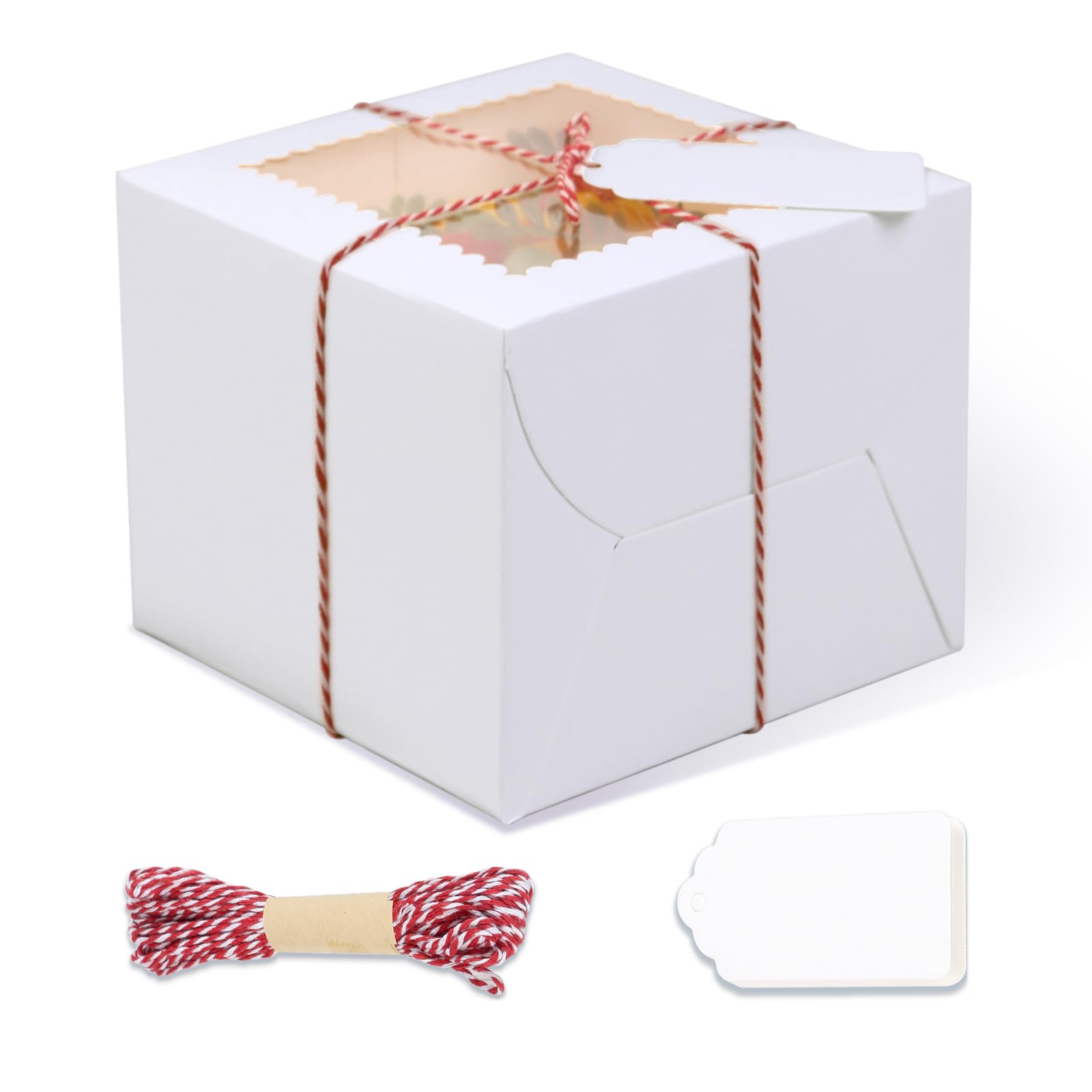 Amazon.com: DOYIDE 20Pcs Mini Cake Boxes with Window, 6x6x5 Inches ...