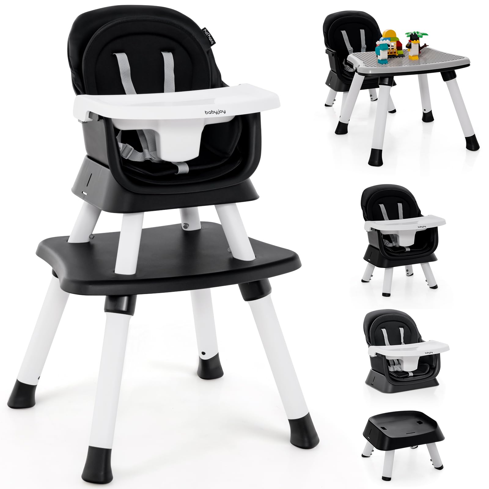 BABY JOY Baby High Chair, 8 in 1 Convertible Highchair for Babies ...
