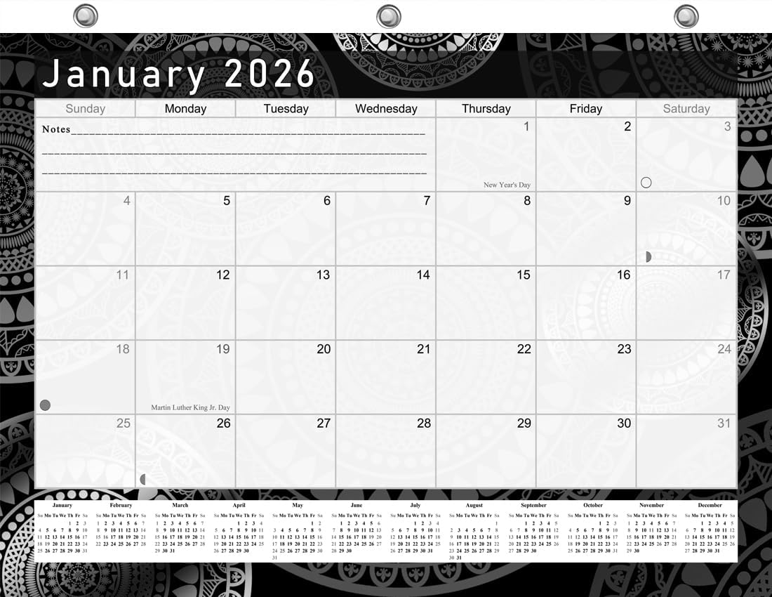 2026 Calendar 12 Months Student Calendar/Planner for 3-Ring Binder ...