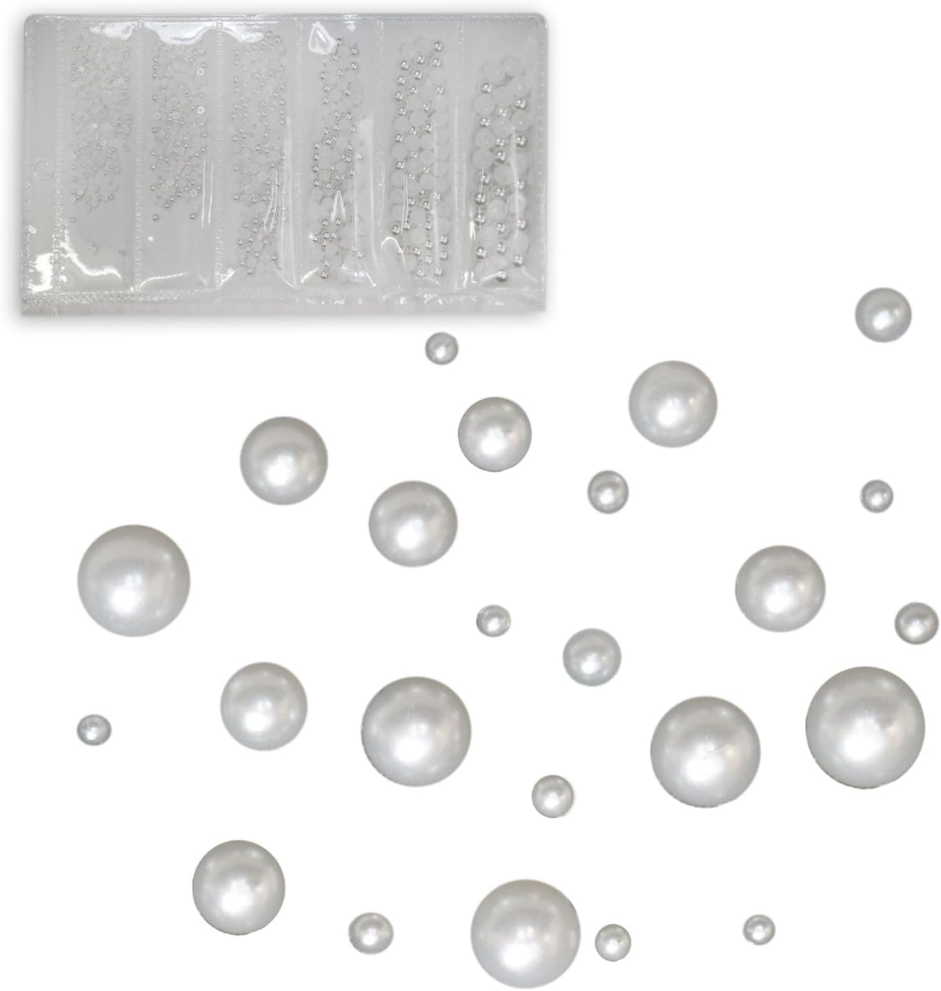 Amazon.co.jp: ESJNNK パール アソートパック ネイルパーツ 6サイズ 1.5mm 2mm 3mm 4mm 5mm 6mm 半円 ホワイト ミックス ジェルネイル ネイル ...