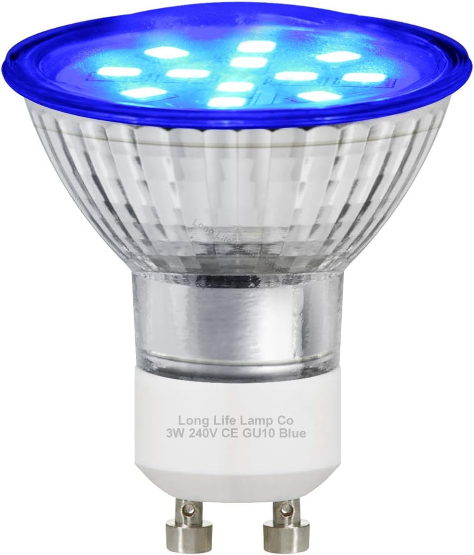 Long Life Lamp Company 3w Blue GU10 LED Colour Light Bulb : Amazon.co ...