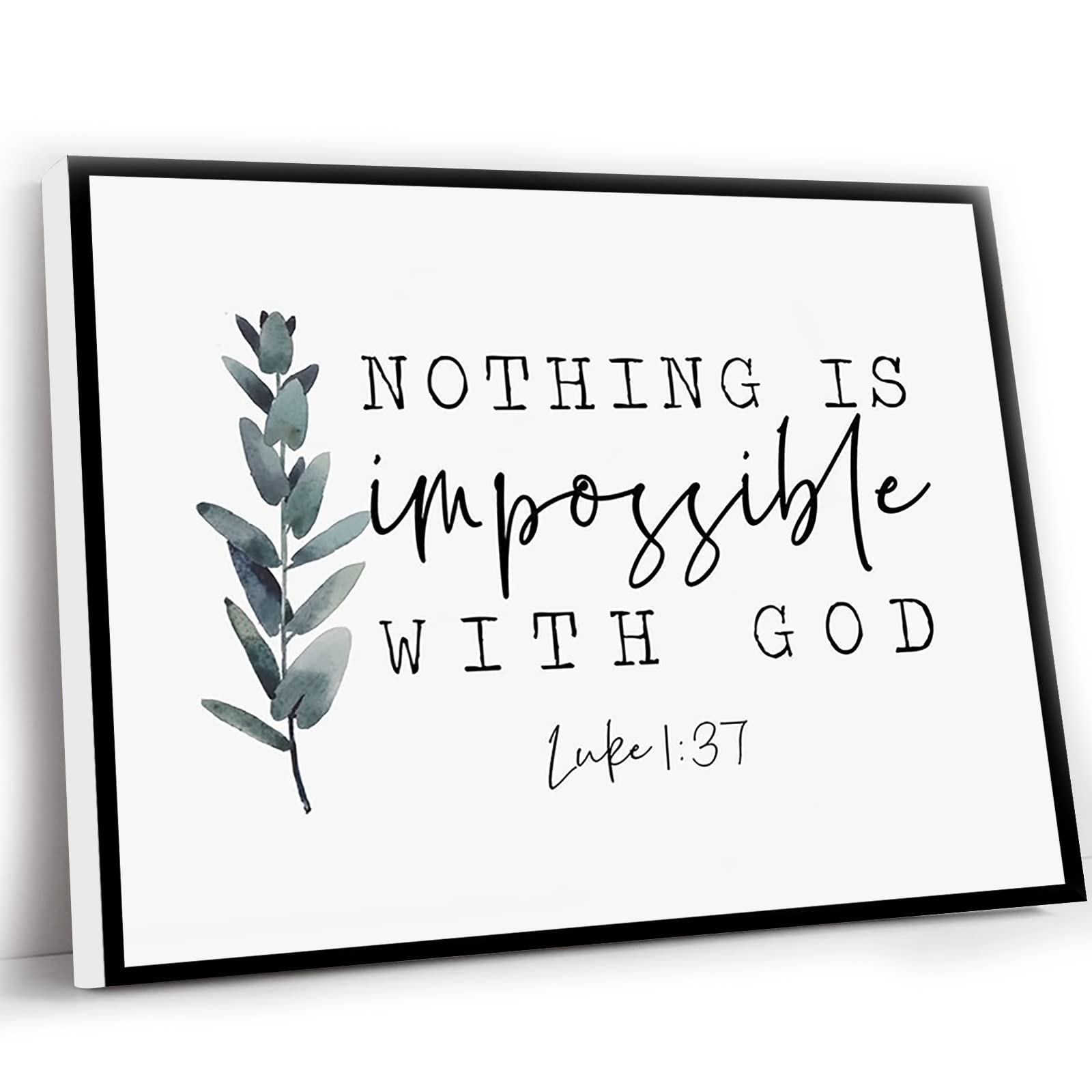 Amazon.com: BOSS OFFICE DECOR,Nothing Is Impossible With God,Luke 1 37 ...