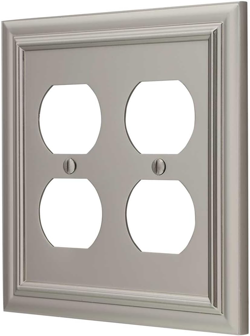 Georgian Double-Duplex Cover Plate in Satin Nickel - Outlet Plates ...