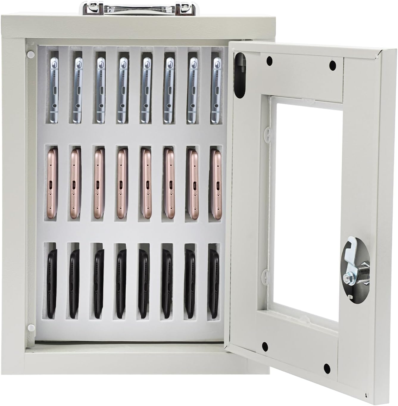 Amazon.com: Gworobie 24 Slots Pocket Chart Storage Box with Lock and ...