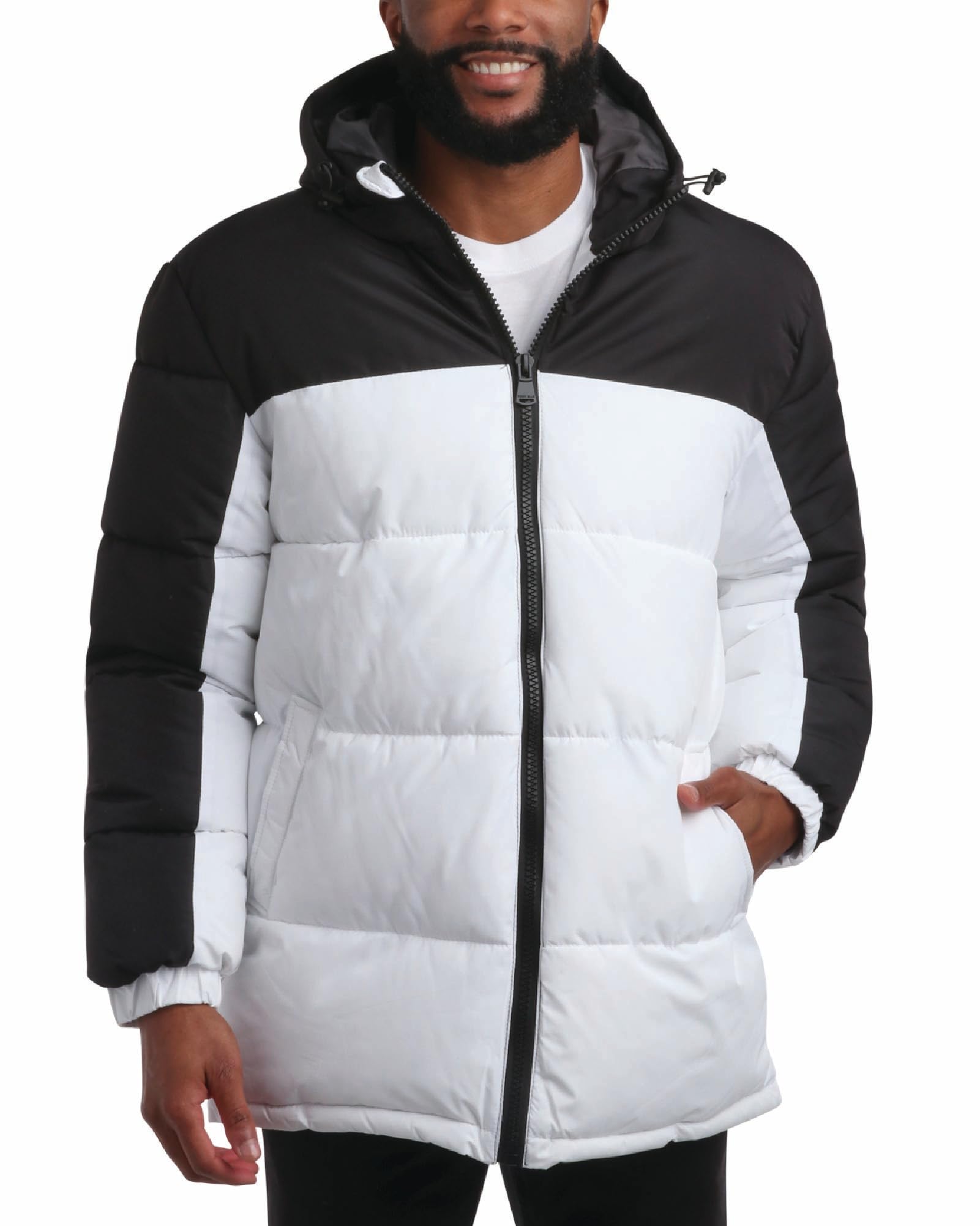 Perry Ellis Men's Hooded Puffer Jacket - Insulated Quilted Winter Coat ...