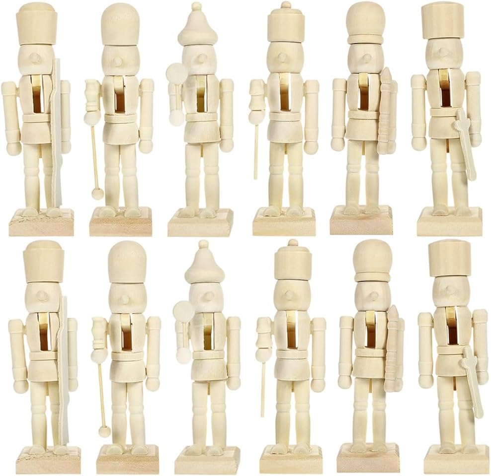 Amazon.com: Yalikop 6 Pieces Mini Wooden Nutcrackers Christmas ...