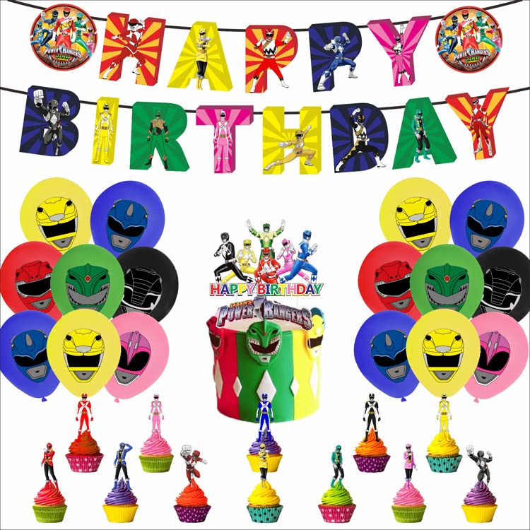 Ksopsdey Power Rangers Birthday Decorations Happy Birthday Decoration ...