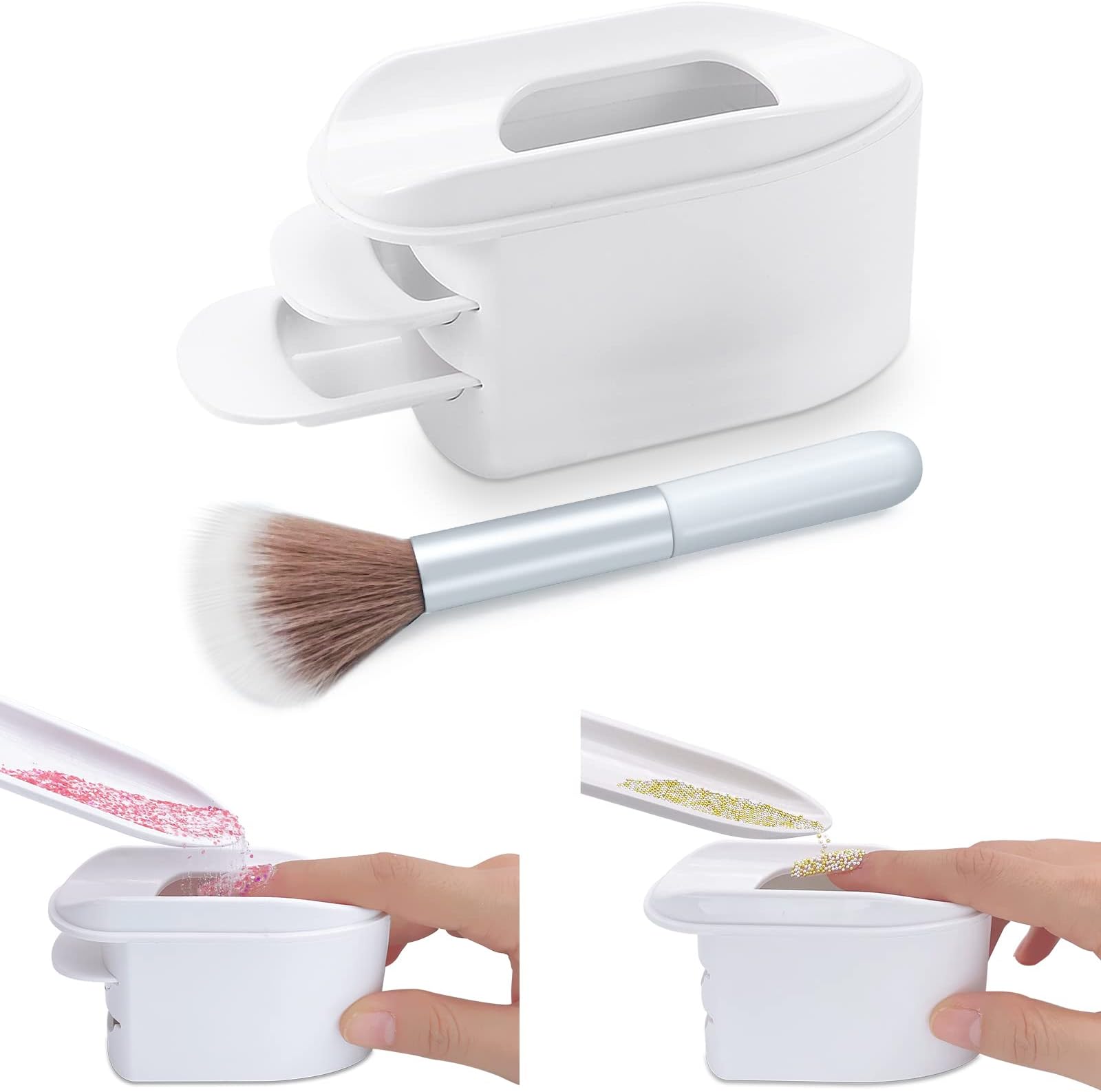 Amazon.com: 1 Set French Tip Nail Art Stamper Clear Silicone Stencils ...