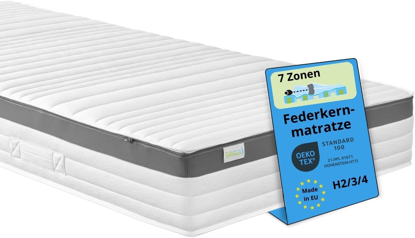 Bodyprotect Spring Mattress 80 x 200 cm, Orthopaedic Mattress Hardness ...