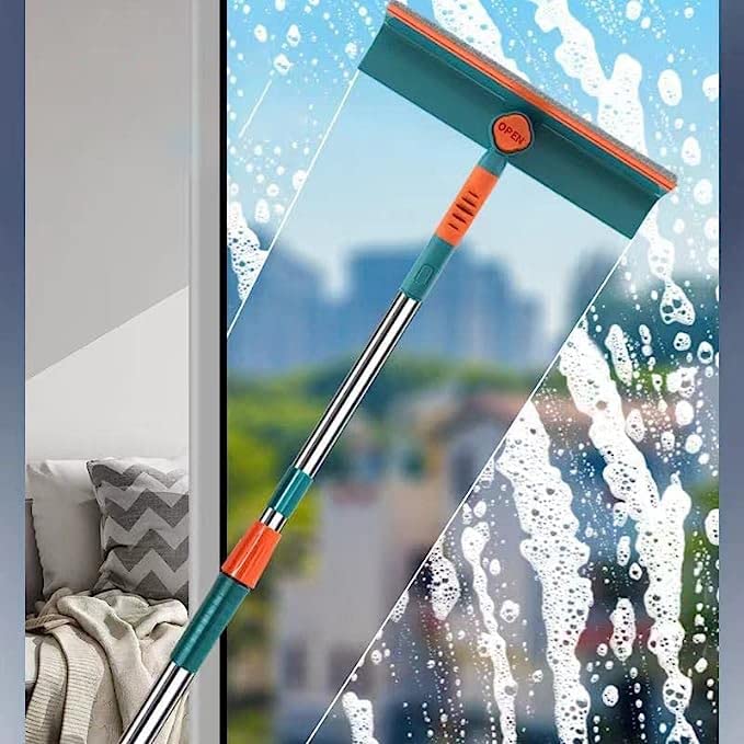 Zorzel 2 in 1 Glass Wiper, Stretch Rotatable Cleaning Brush, Glass ...