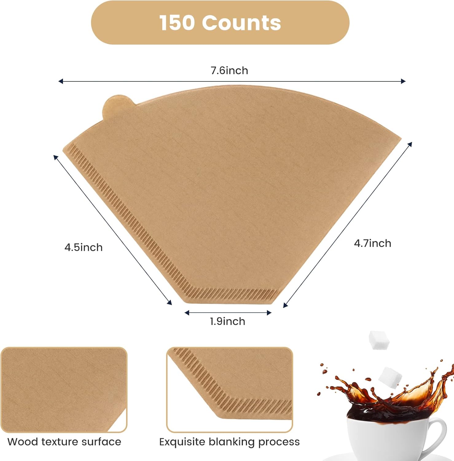 Yenmoz – 150 filtros de café desechables #4, filtros de papel de café ...