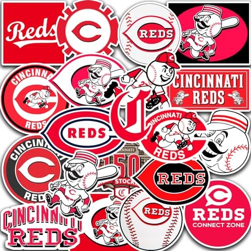 Amazon.com: 25 PCS Cincinnati American Reds Baseball Stickers for Water ...