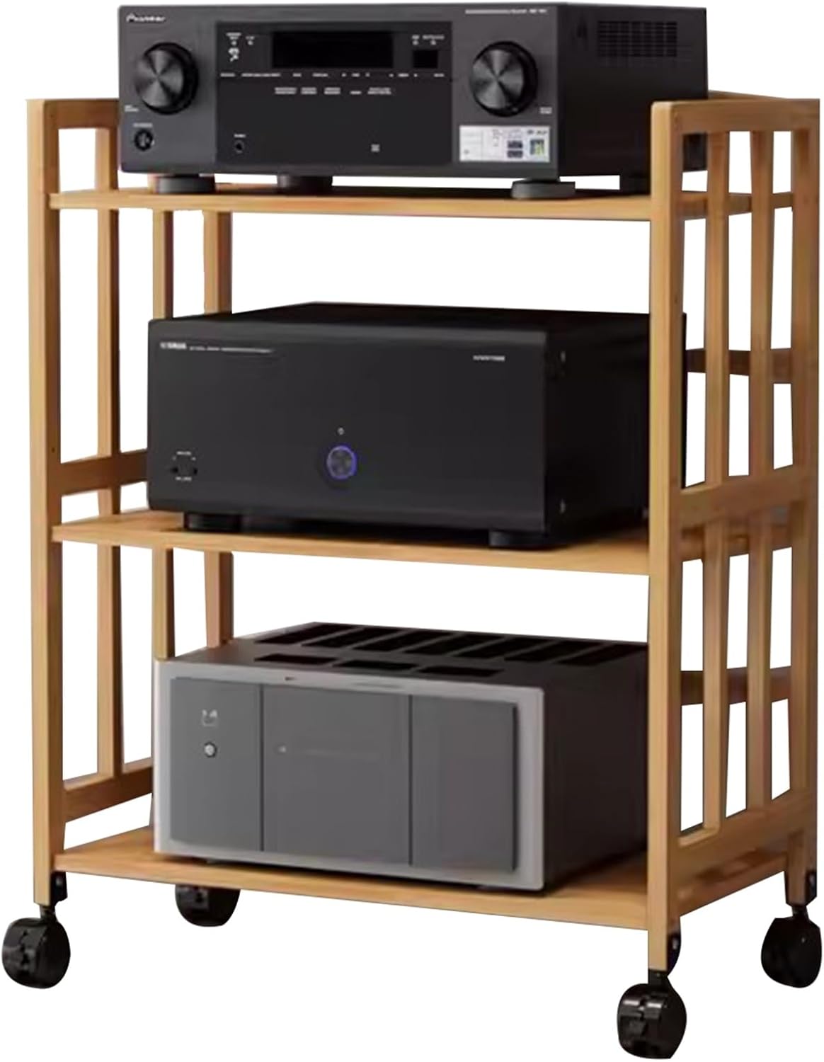 Amazon.com: SUZEPER AV Media Stand with Wheels, Corner TV Stereo Media ...