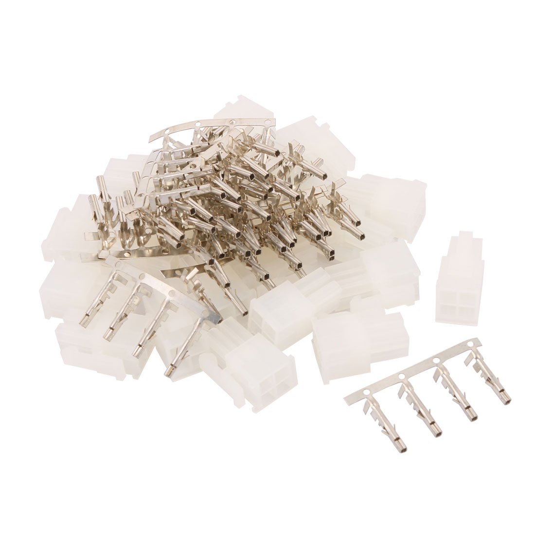 uxcell 20 Sets White Plastic Dual 4 Pin Male 4.2mm Pitch + 4 Pin ...