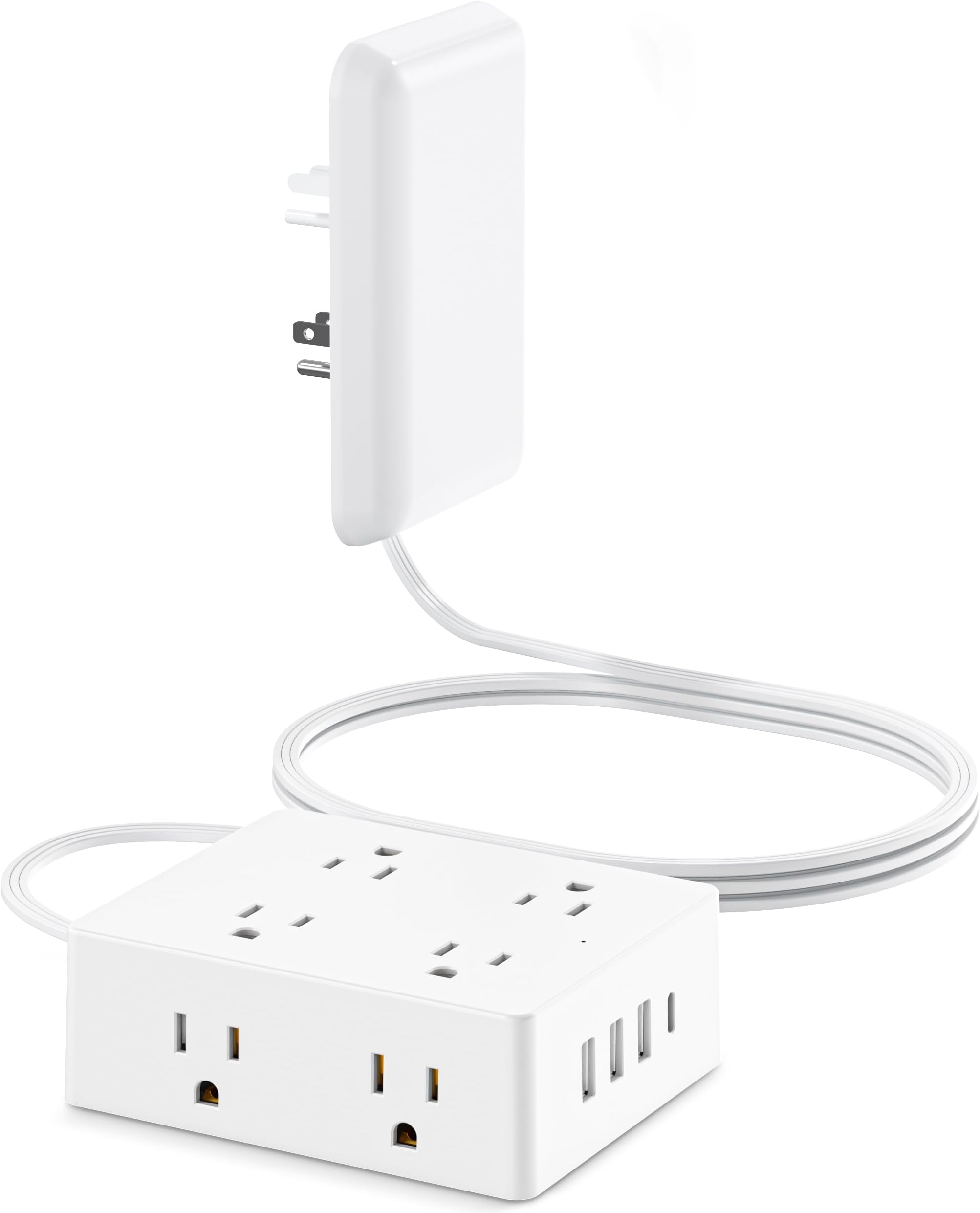 Amazon.com: Flat Extension Cord with Outlet Cover, Olcorife Flat Plug ...