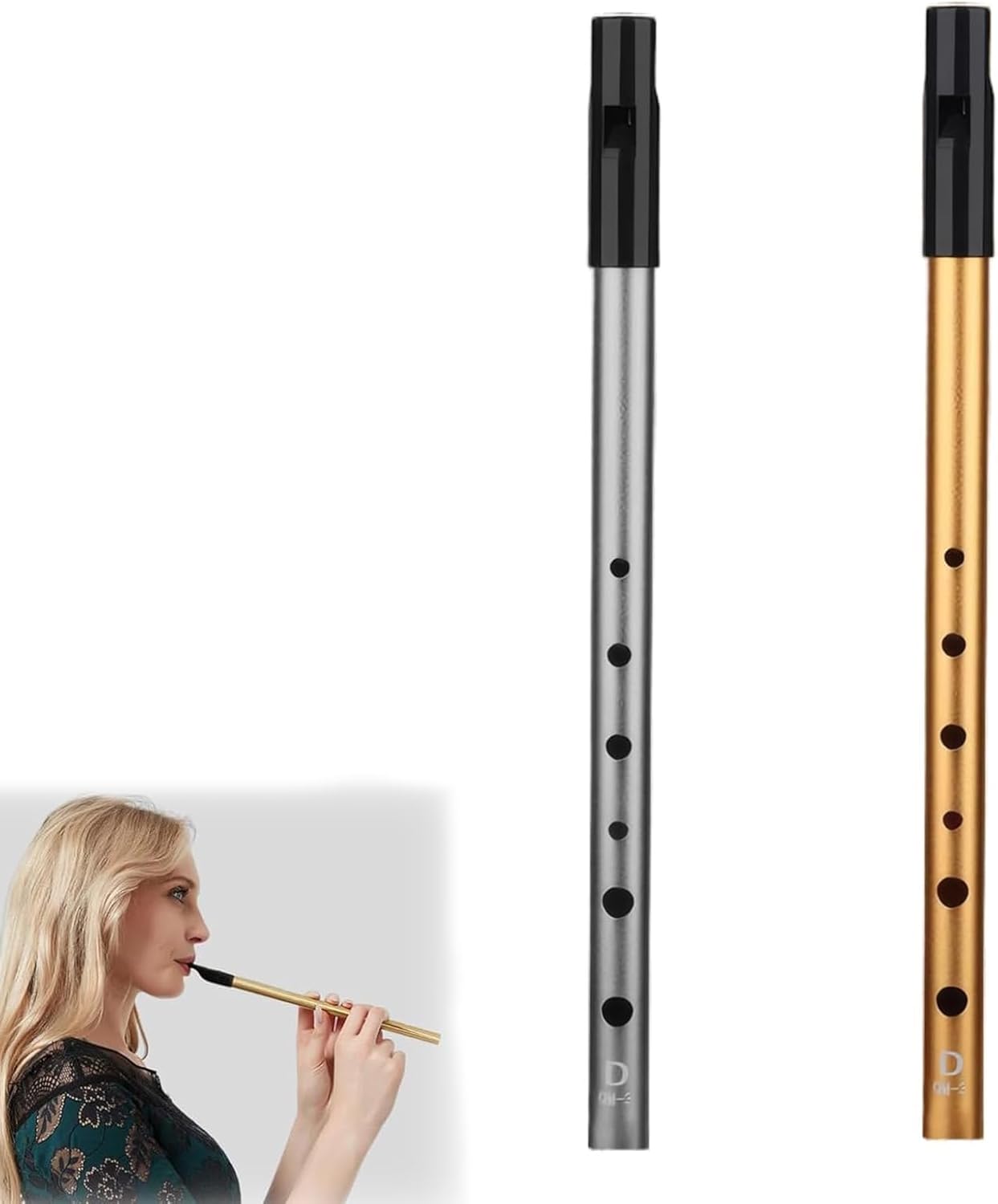 2 PCS Tin Whistle D Flute, Whistle Irish for Traditional Celtic Music ...