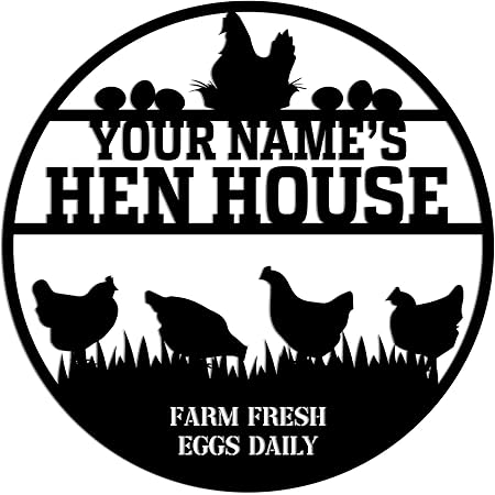 Amazon.com : WODORO Custom Vintage Chicken Coop Metal Tin Sign with LED ...