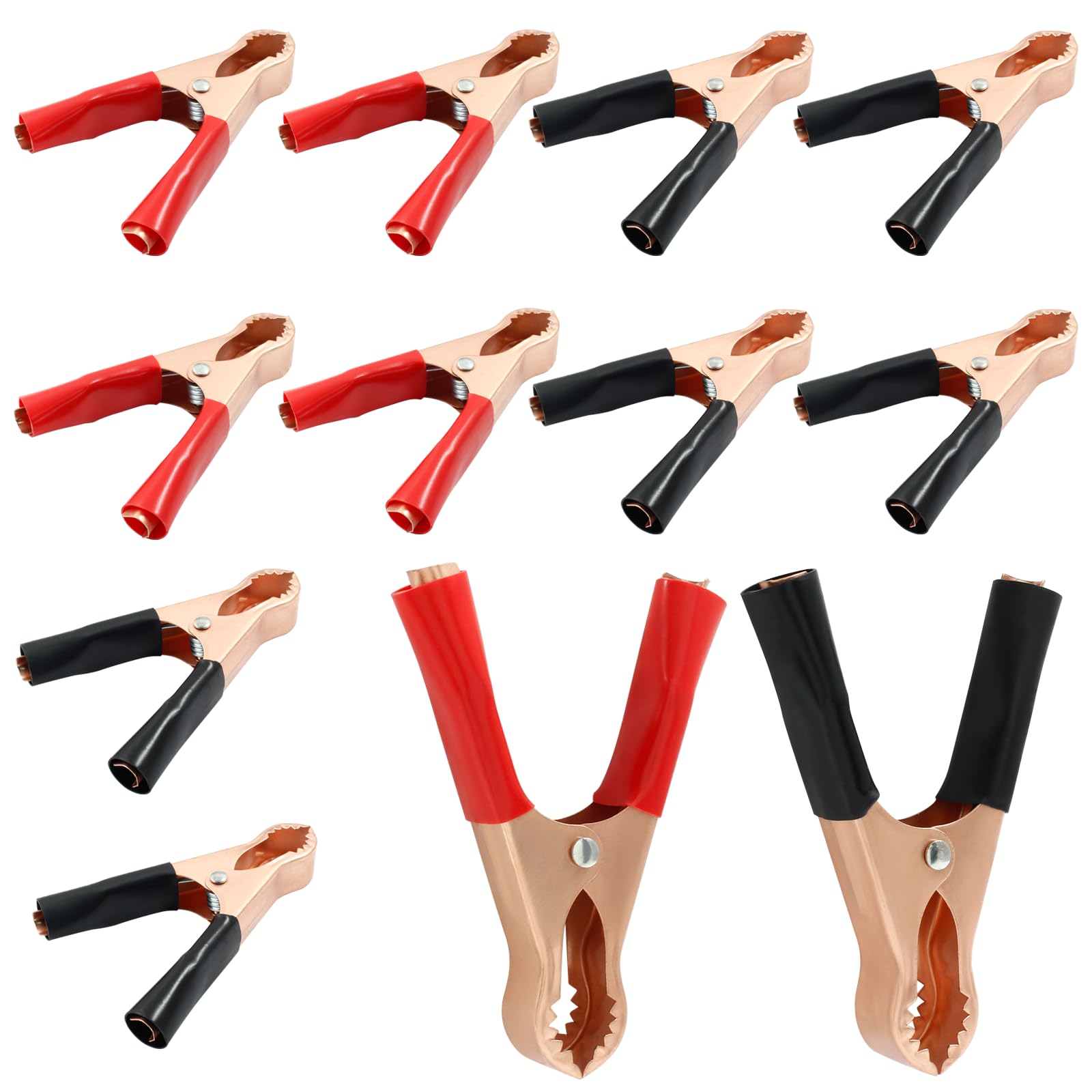 Suiwotin 24pcs Insulated Alligator Clips, Heavy Duty Alligator Clamps ...