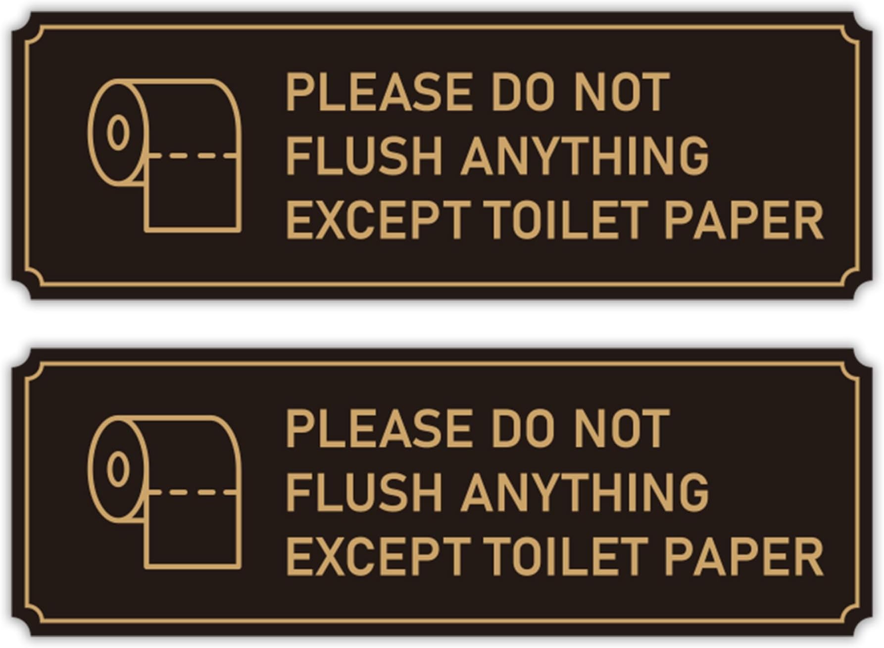 (2 PACK) Do Not Flush Sign for Bathroom, Self-adhesive Do Not Flush ...