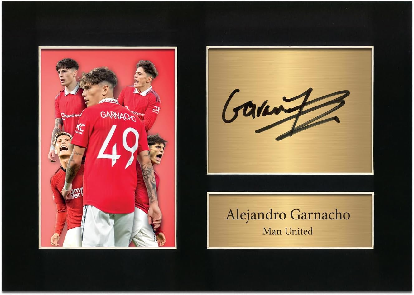 Alejandro Garnacho Man United Autograph Player Photo Signed A4 Printed ...