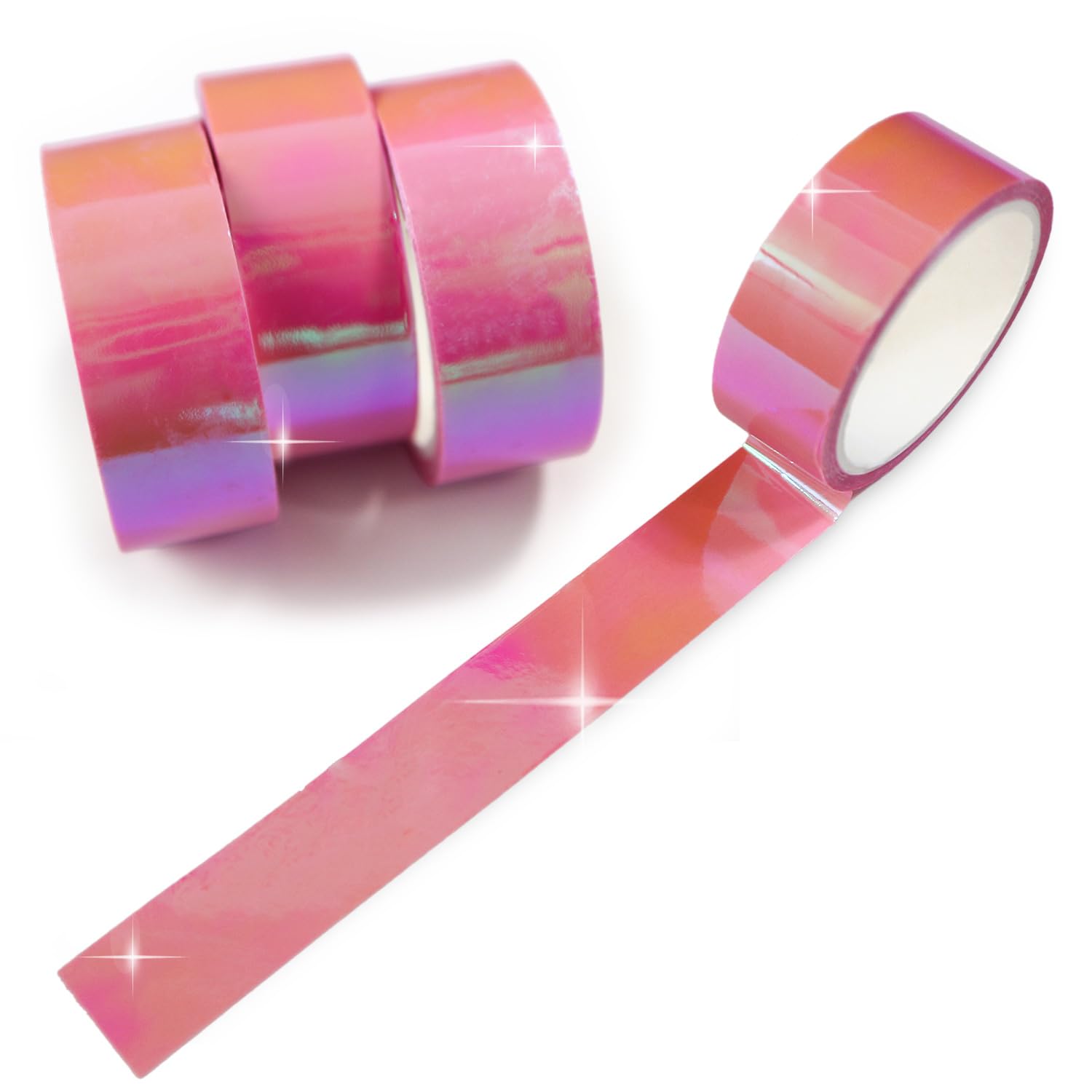Amazon.co.jp: オーロラテープ【ピンク】粘着あり OPPテープ ホログラム デコレーション ラッピング用に【約15mm×5m】4巻 きらきらぷんぷん丸 HG-012 : 産業・研究開発用品