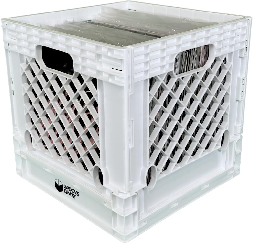 Amazon.com : Groove Crate Plastic Foldable Stackable Milk Crates for ...