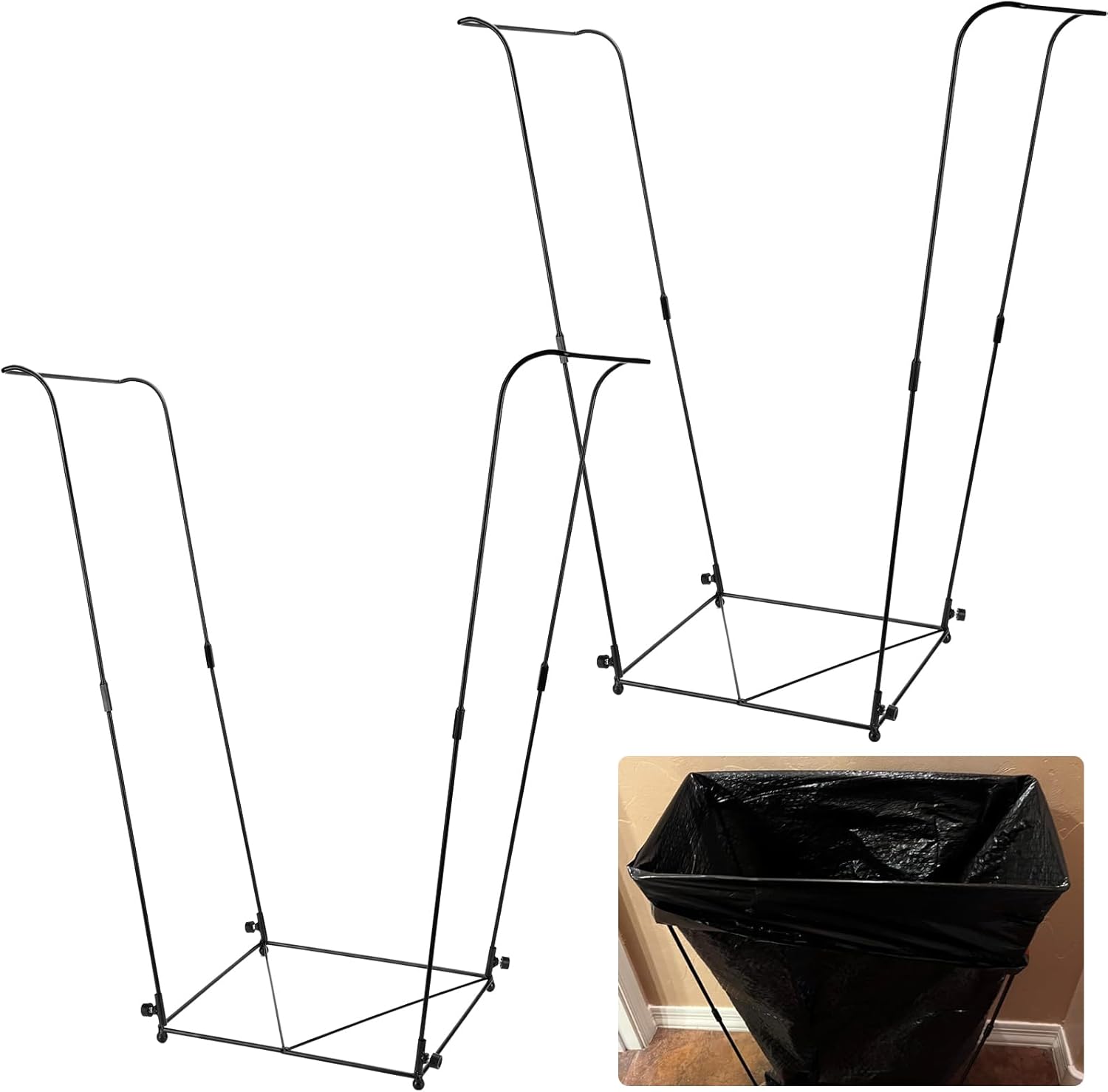 Amazon.com: Metal Trash Bag Holder - 2 Pack Garden Garbage Bag Holder ...