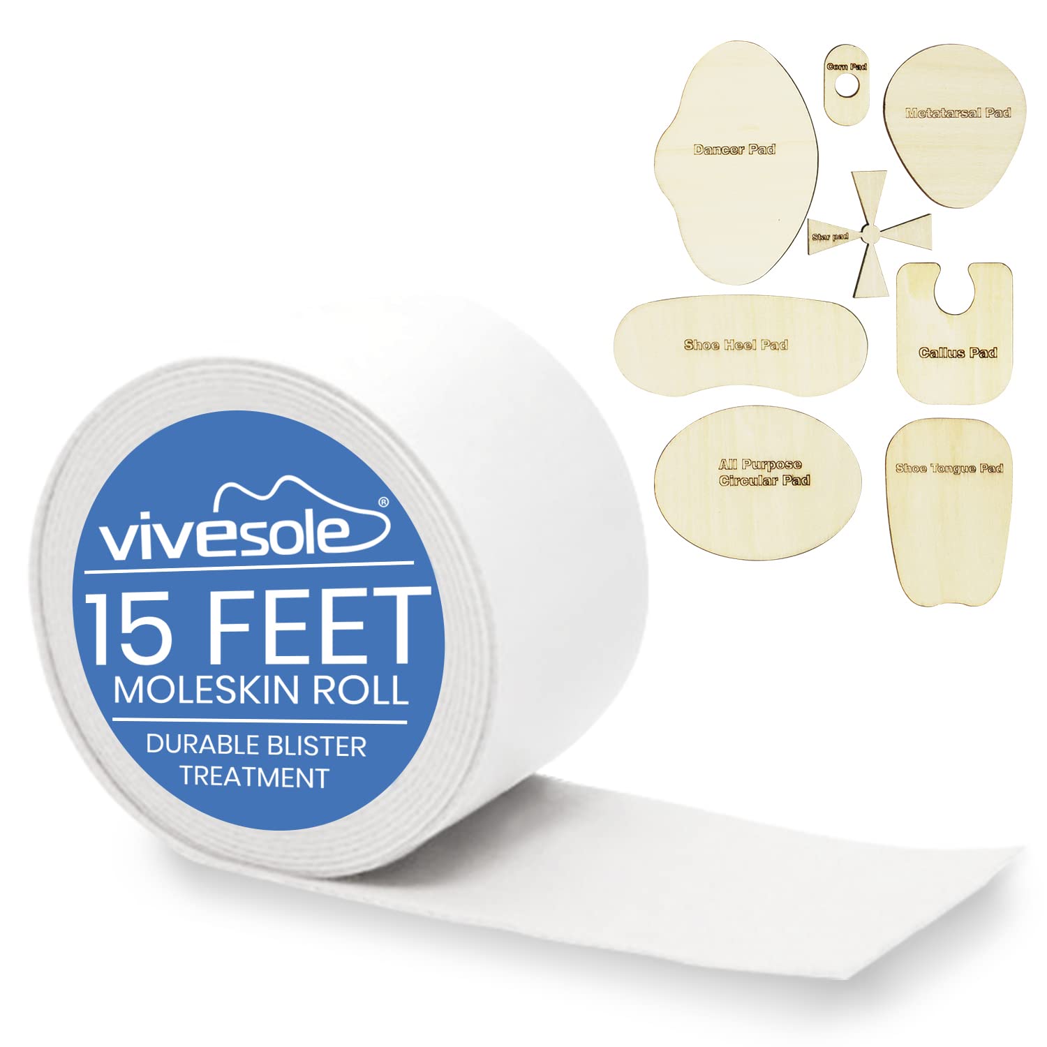 ViveSole Blister Prevention Moleskin Padding Tape - 3x5 Yards - Heel ...