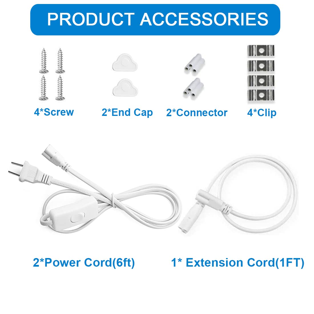 LED Shop Light 2ft, 24W 2680LM Super Bright T8 LED Light Fixture, 6000K ...