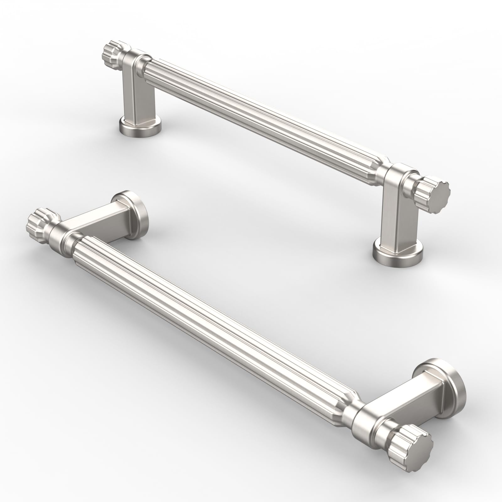 FURNIWARE Pack of 10 Cabinet Handles Brushed Nickel Kitchen Door ...