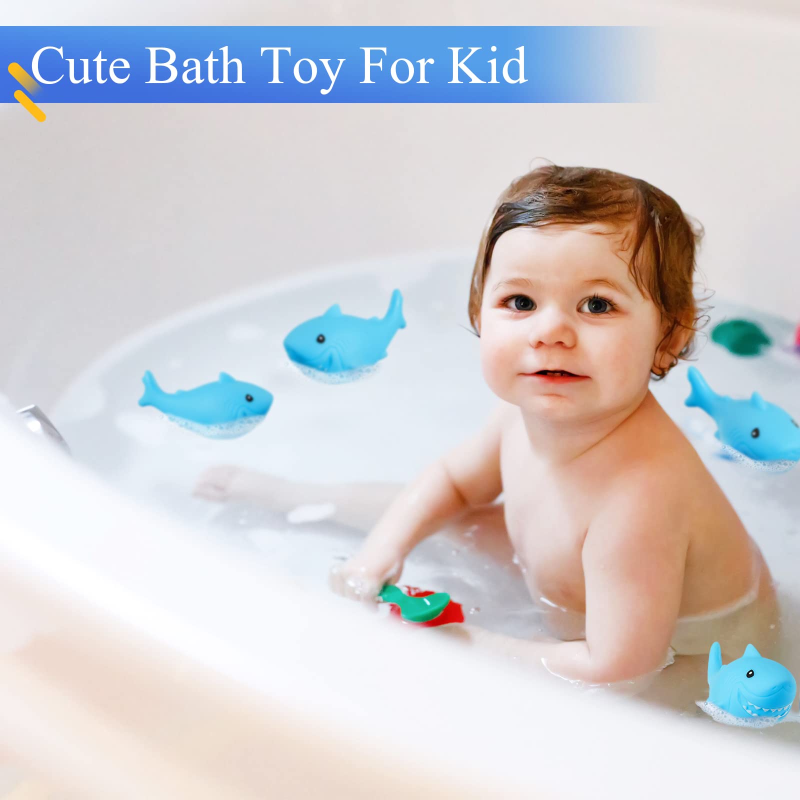 Snapklik.com : 50 Pcs Rubber Sharks Toys For Kids Mini Floating Rubber ...