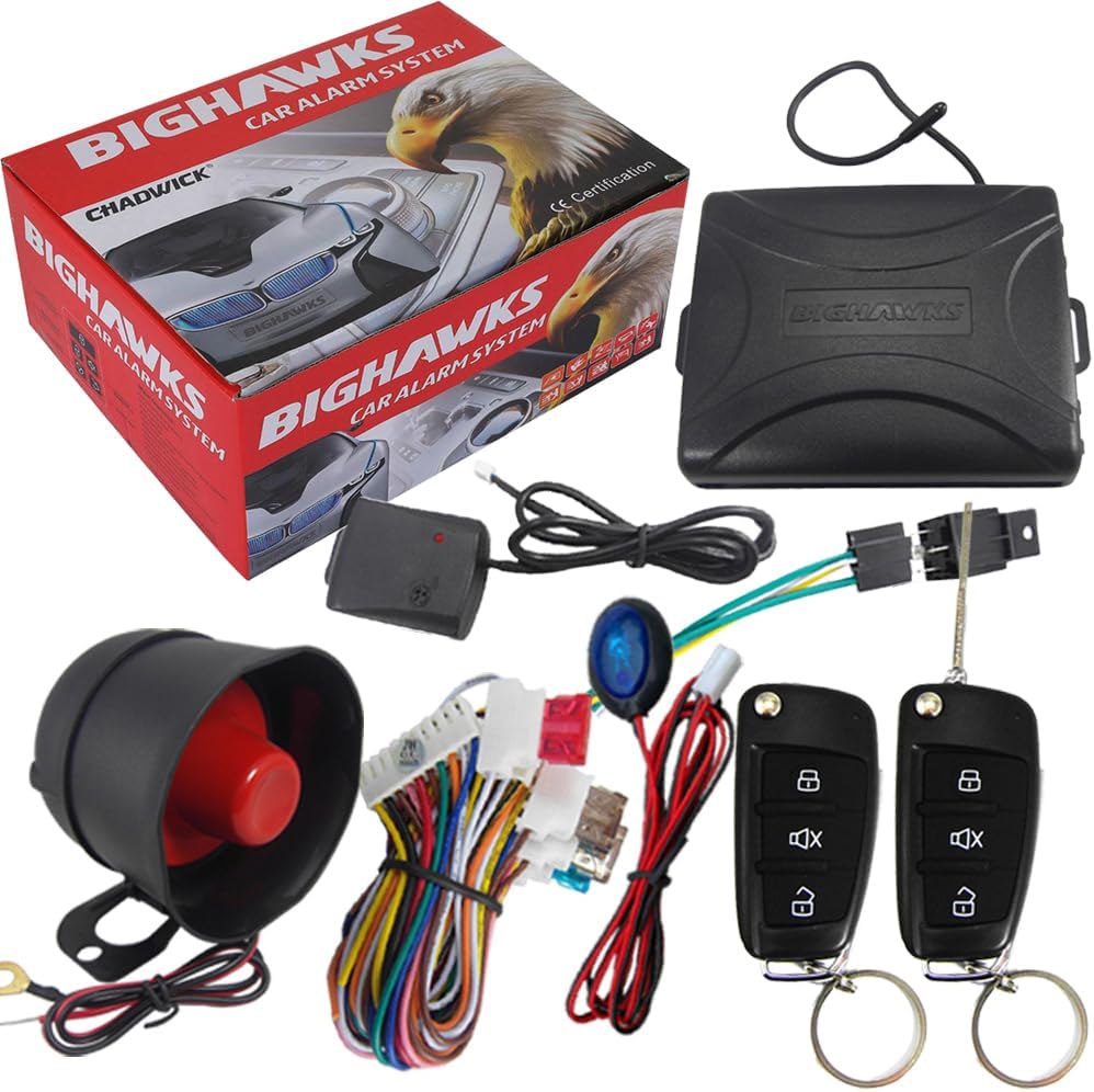 Amazon.com: CHADWICK Car Alarm System with Remote Control, One Way Anti-Theft Device, Central ...