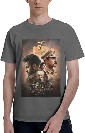 Amazon.co.jp: Auzxnewot RRR Movie Poster T-shirt, Summer Clothes, Top ...