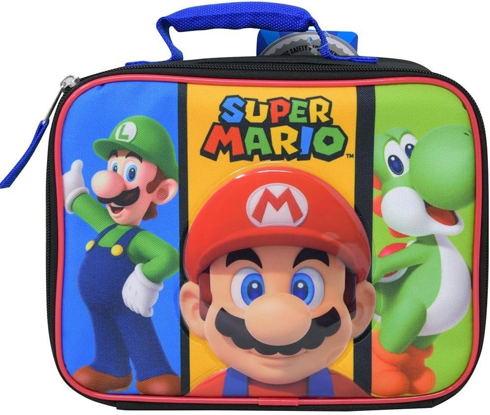 Amazon.com: Super Mario Bros Lunch Box Multi Video Game Character Block ...