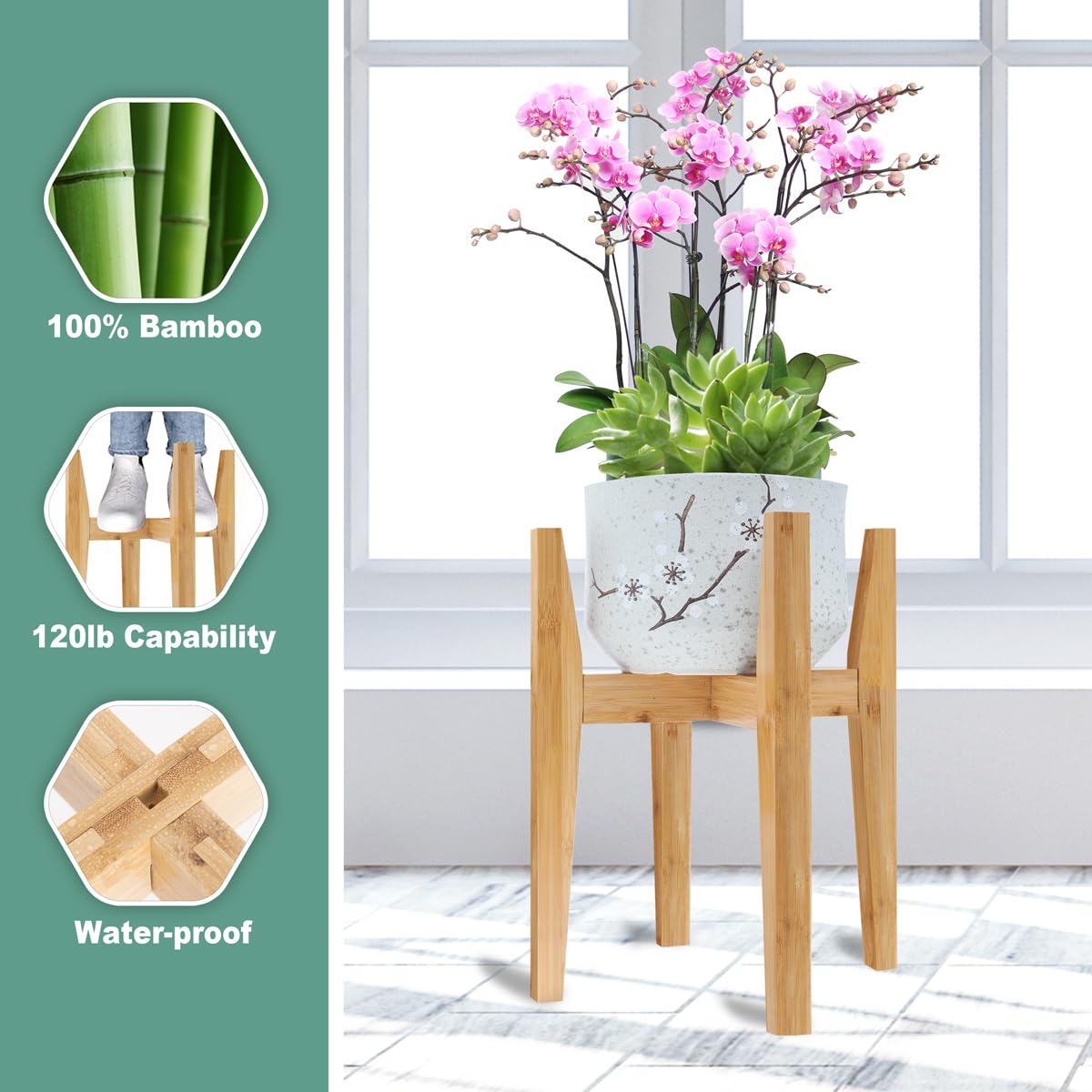Snapklik.com : Rnined Plant Stand Indoor, Bamboo Plant Shelf ...