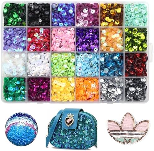 24 Farben Farben Pailletten Set Ungefähr 21600 Pailletten Pailletten ...