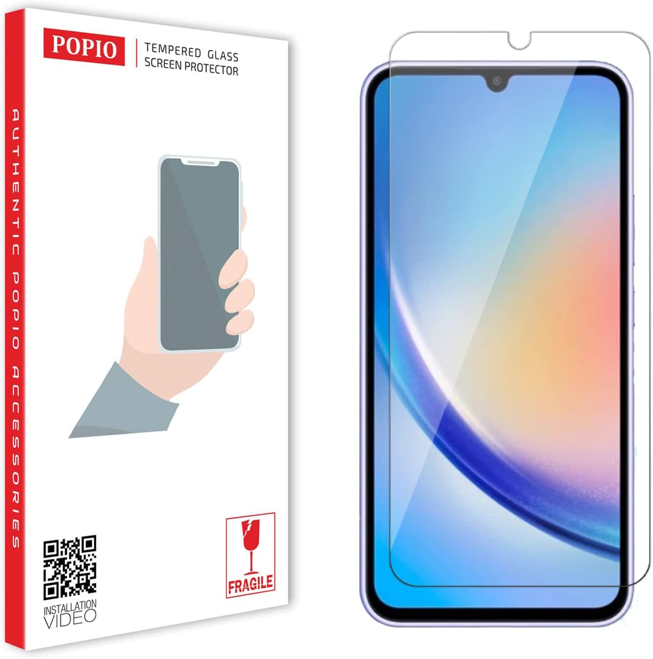 POPIO Tempered Glass Full Screen Protector Compatible For Samsung ...