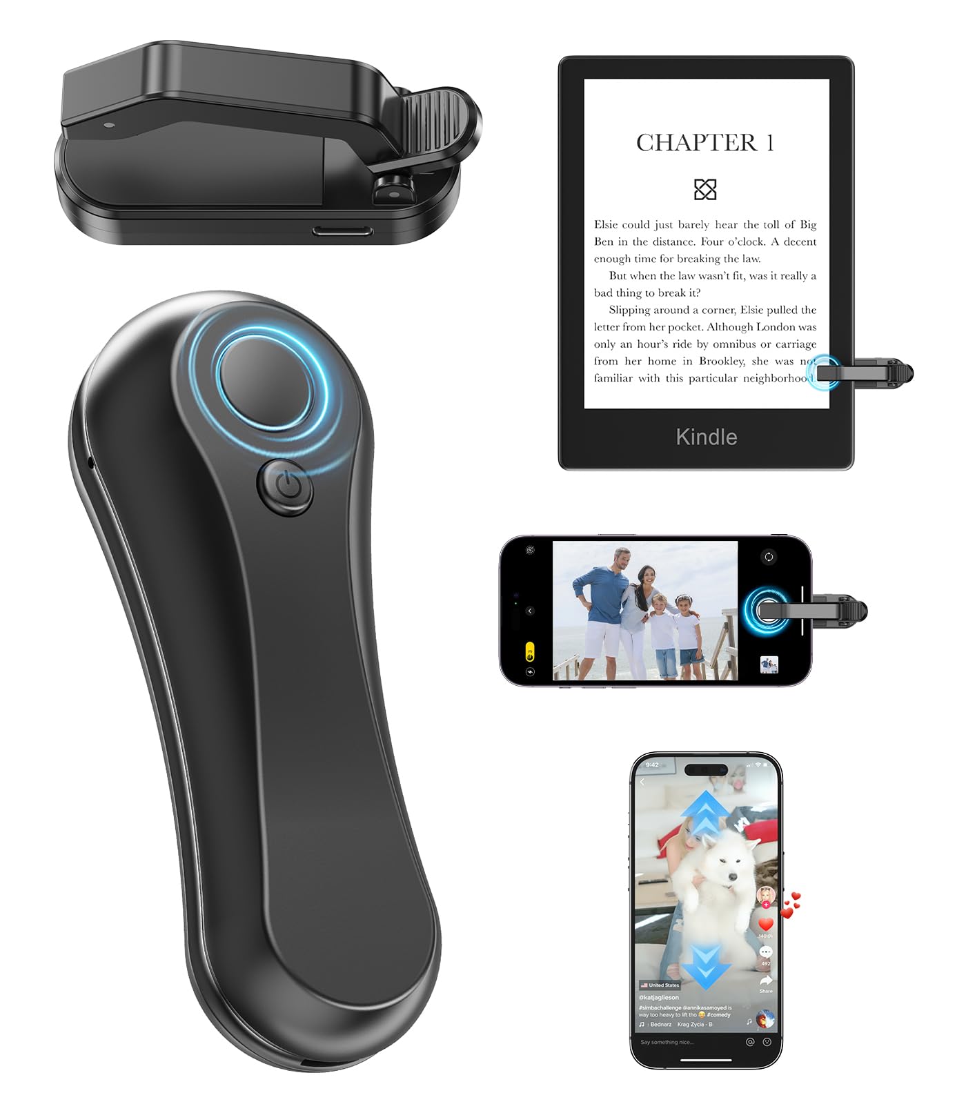 Aborvate Kindle RF Remote Page Turner, Clicker Page Turner for Kindle ...