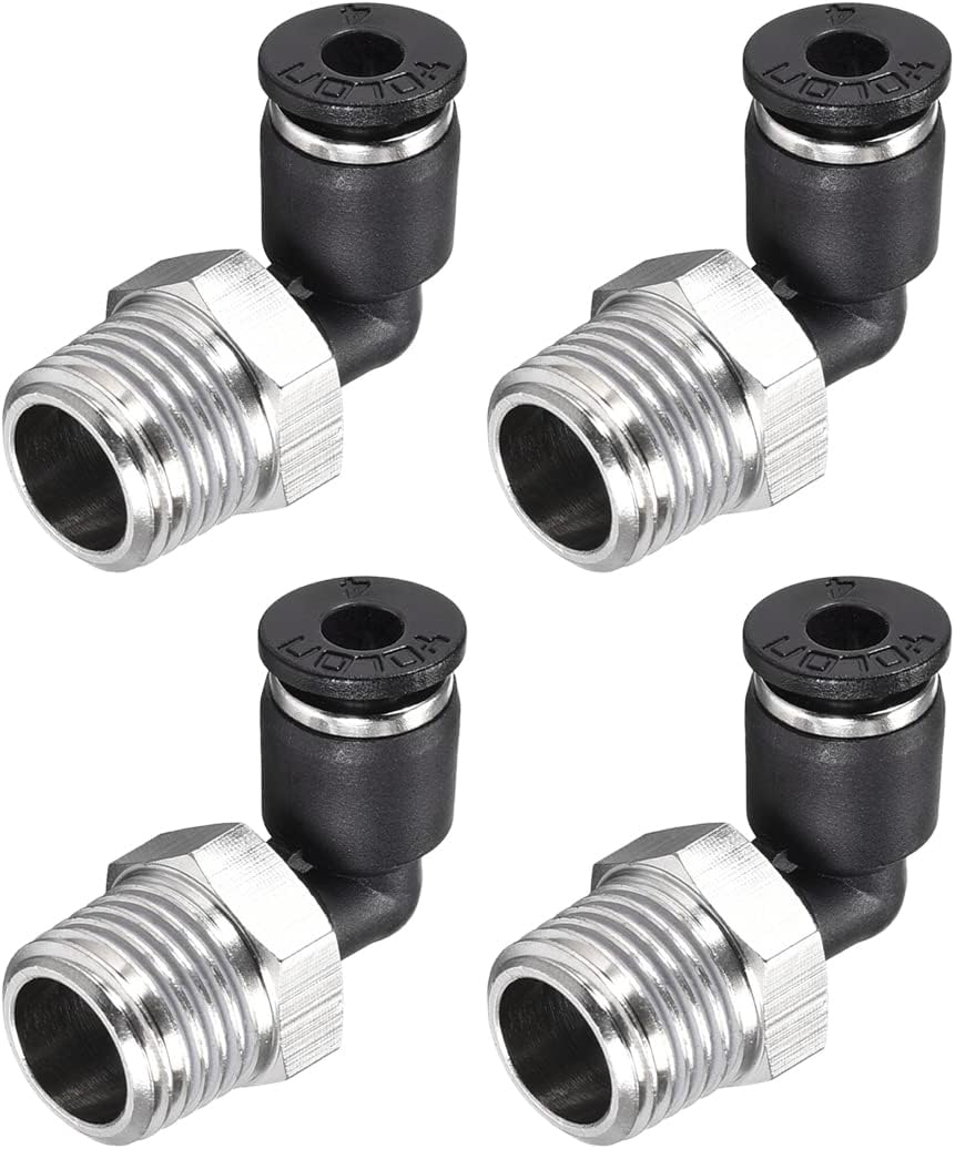 M METERXITY 4 Pack Push to Connect Tube Male Elbow Fitting - 90 Degree ...