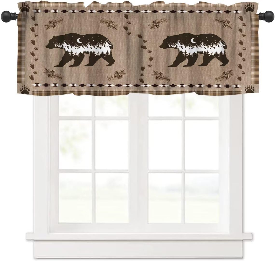 Amazon.com: SHElifestyle Vintage Bear Window Valance Curtain, Retro ...