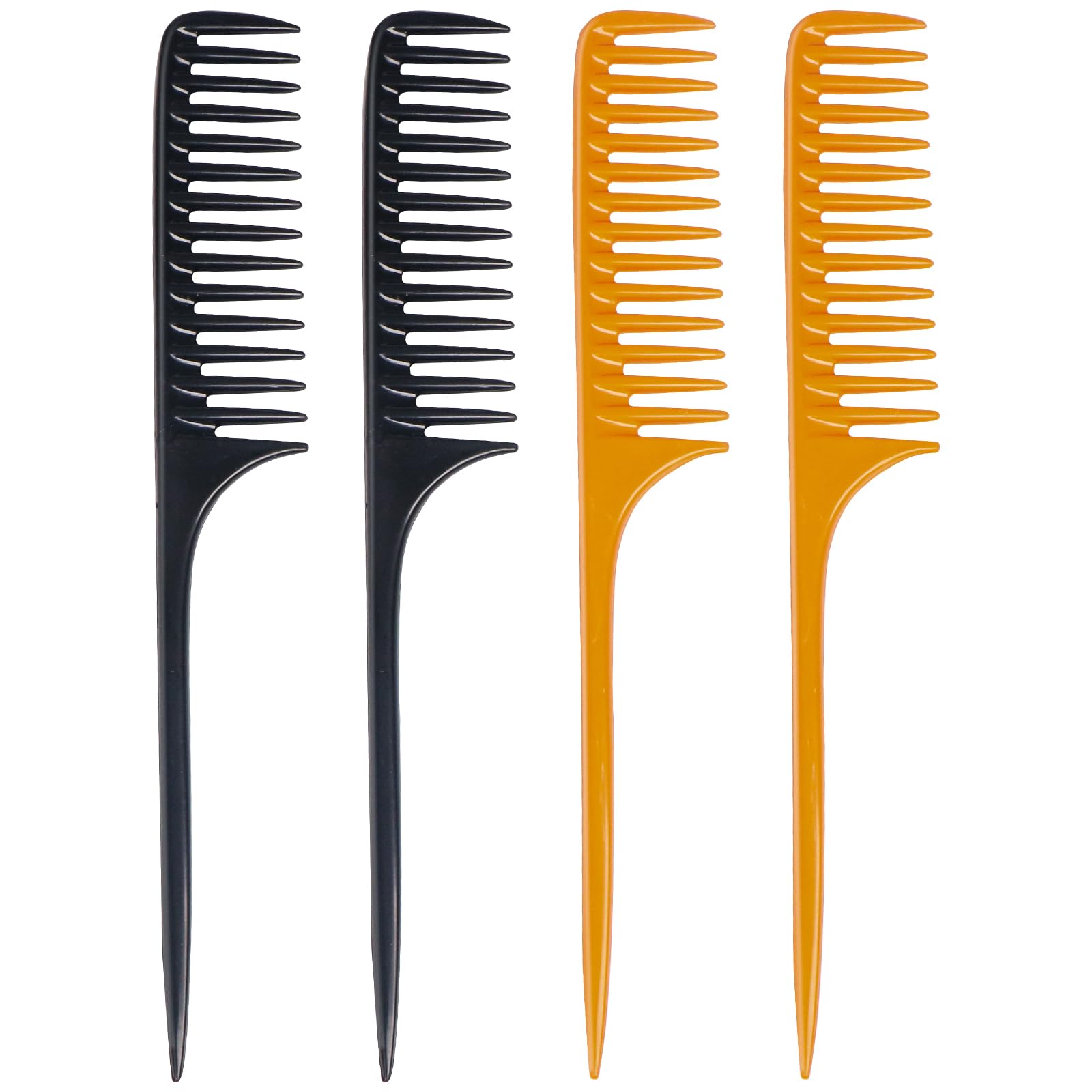 Amazon.com : 4 PCS Wide Tooth Rat Tail Comb - Detangling Parting Hair ...