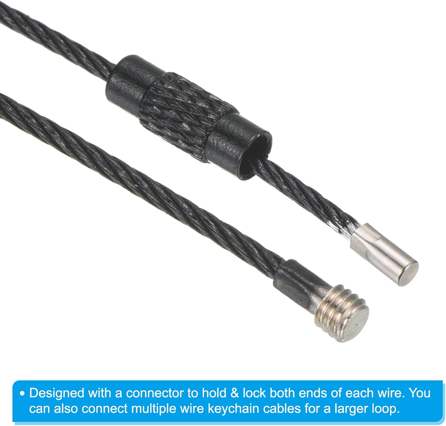 PATIKIL Wire Keychain Cables Titanium Steel Key Ring Loop for Outdoor ...