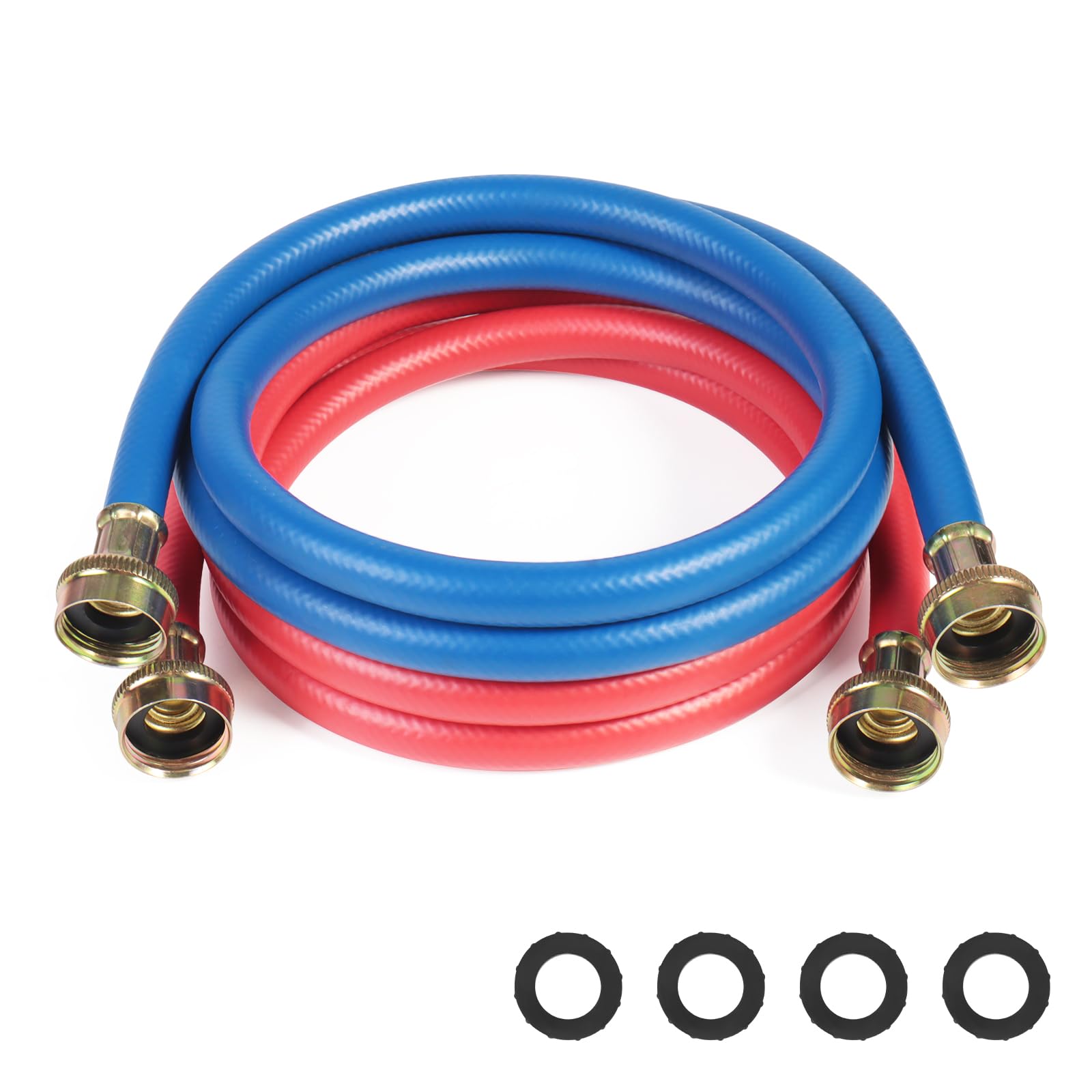 Stainless Steel Washer Hoses Premium Rubber Burst Proof 90Â° Elbows For ...
