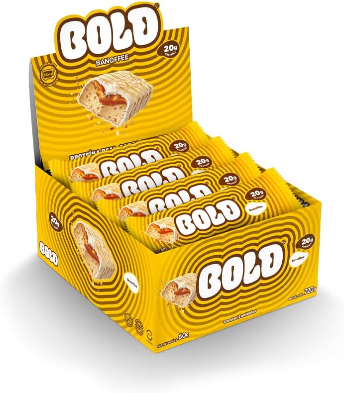 Barra de Proteína BOLD Snacks Banoffee (20g de Proteína) - Caixa com 12 ...